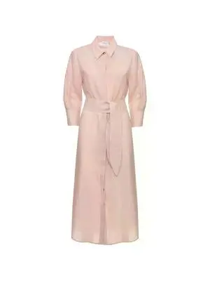 Marella Rhinestone-embellished Linen Midi Dress