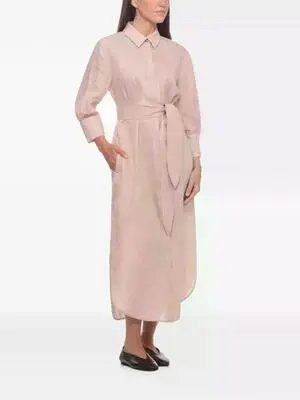 Marella Rhinestone-embellished Linen Midi Dress