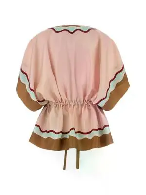 Fendi Wave-print Silk Poncho
