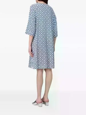 Max Mara Geometric-print Keyhole Dress
