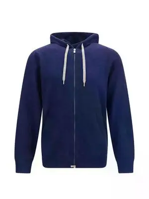 Brunello Cucinelli Zip-up Cashmere Hoodie - Blue