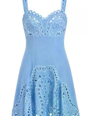 Charo Ruiz Ibiza Caspian Broderie-anglaise Asymmetric Dress