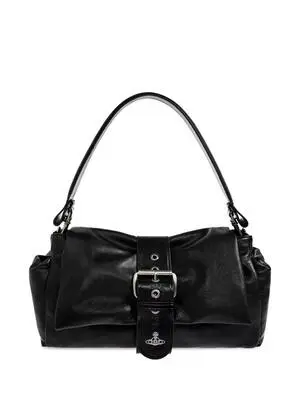 VIVIENNE WESTWOOD Hazel Treasure Leather Shoulder Bag - Black