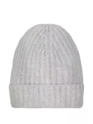 Malo Ribbed-knit Cashmere Beanie Hat - Grey