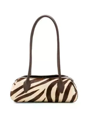 Yuzefi Zebra Print Leather Shoulder Bag - Brown
