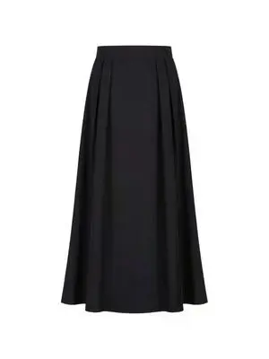 LA ROSE Midi Button-front Pleated Skirt