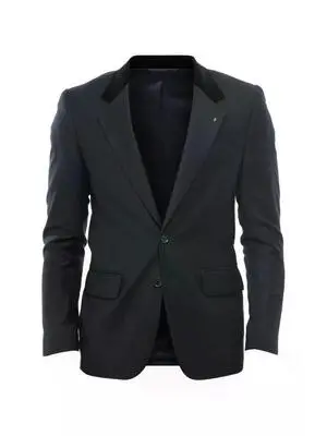 Corneliani Velvet-collar Blazer - Blue