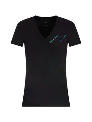 Armani Exchange Logo Print V-neck T-shirt