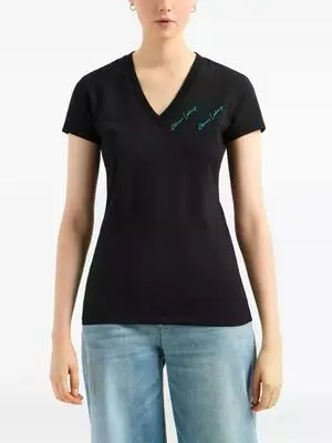Armani Exchange Logo Print V-neck T-shirt