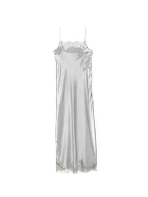 Carine Gilson Lace-trim Silk Nightdress