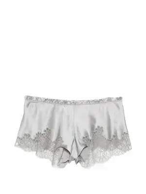 Carine Gilson Lace-trim Silk Shorts - Grey