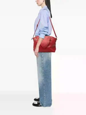 Gucci Gg Charm Dome Satchel Calfskin Leather