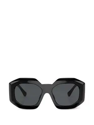 Versace Medusa Biggie Geometric Frame Sunglasses - Black