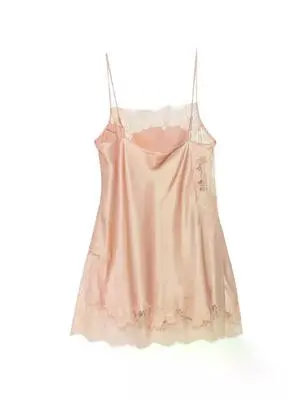 Carine Gilson Lace-trim Silk Nightdress