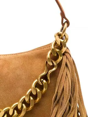 TWINSET Fringed Trim Chain-link Shoulder Bag - Brown