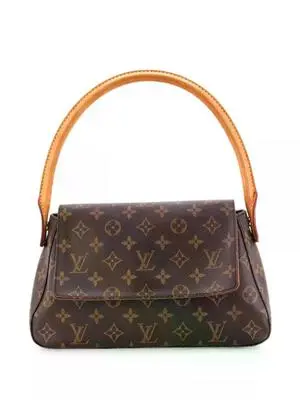 LOUIS VUITTON Looping Handbag Monogram Canvas Mini Satchel - Brown