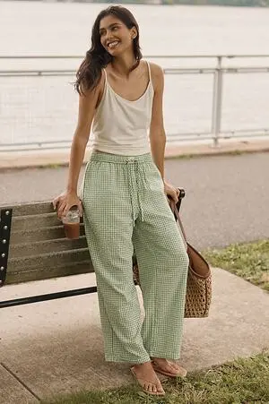 LYREBIRD Cotton Wide-leg Boxer Pants