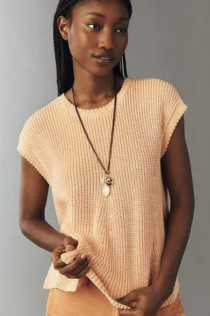 PILCRO Cotton Knit Swg Top - Peach