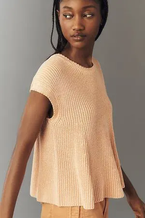 PILCRO Cotton Knit Swg Top - Peach