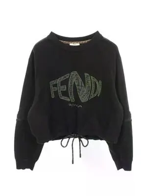 Fendi 2010s Fisheye Cropped Sweatshirt - Black