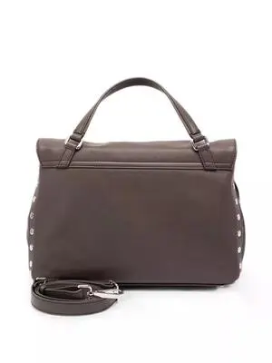 ZANELLATO Small Postina Stud-embellished Shoulder Bag - Grey