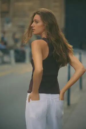Anthropologie Ribbed Racer Tank - Fudge