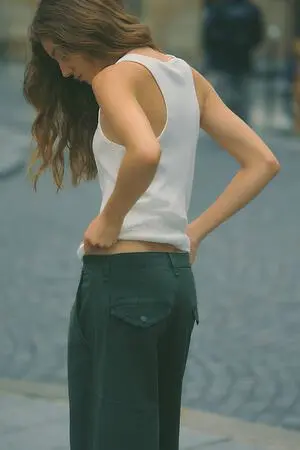 Anthropologie Corseted Cotton Racer Tank Top - White