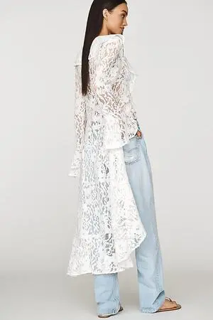 Avec Les Filles Ruffle Lace Longle Top