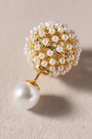 Anthropologie Front-back Pearl Earrgs
