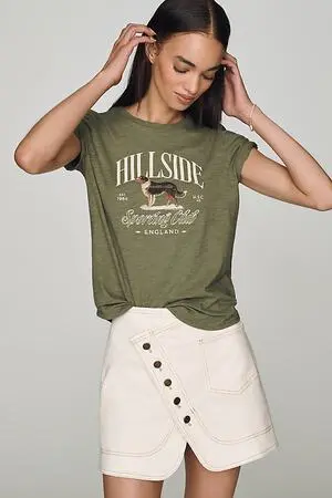 PILCRO Bennie Cotton Slim Crew-neck Tee