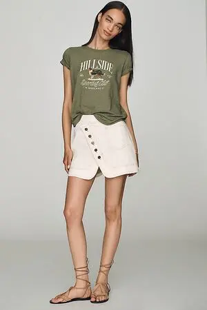 PILCRO Bennie Cotton Slim Crew-neck Tee