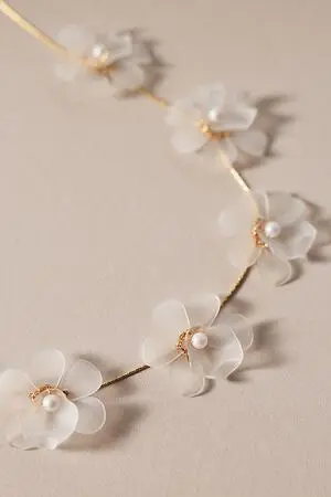 Anthropologie Soft Flower Choker Necklace