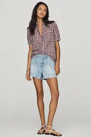 PILCRO Aly Puff-sleeve Blouse - Blue