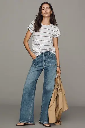 Paige Anessa " High-rise Wide-leg Jeans - Monrovia