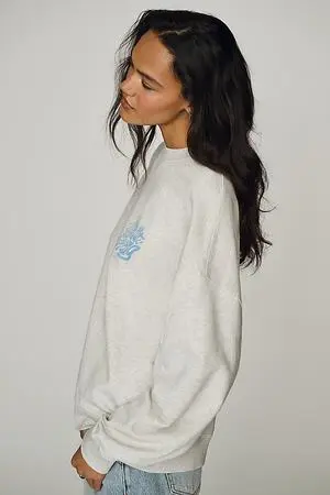 ANINE BING Miles Waves Cotton Sweatshirt