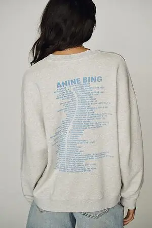 ANINE BING Miles Waves Cotton Sweatshirt