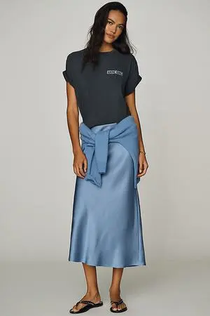 ANINE BING Bar Silk Skirt - Blue