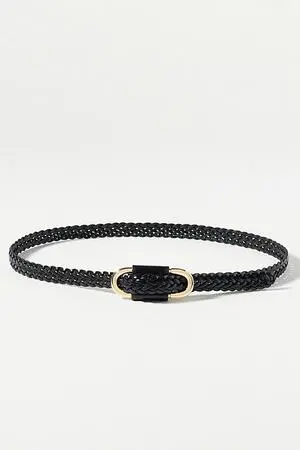 Anthropologie Blake Skinny Woven Belt - Black