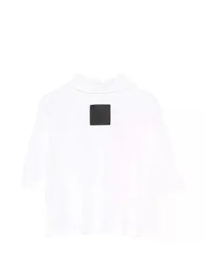 Liviana Conti Button-placket Cropped Polo Top - White