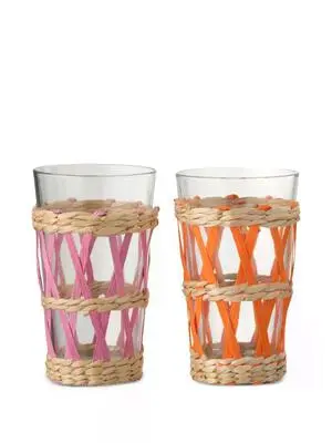 J-LINE Woven-sleeve Drinking Glasses
