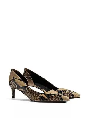 Khaite Jett D'orsay Low Pumps In Python-embossed Calfskin