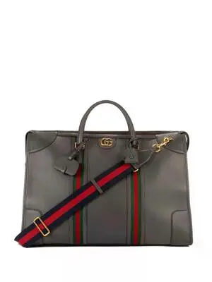 Gucci Striped Leather Bag - Grey