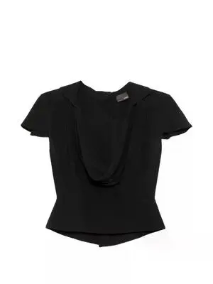 Fendi Draped Short Sleeve V-neck Top