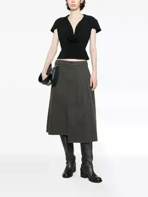 Fendi Draped Short Sleeve V-neck Top