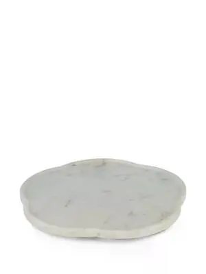 J-LINE Flower-shaped Rotating Marble Plate - White