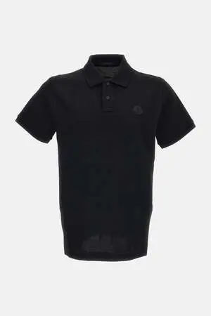 Moncler Cotton Piqué Polo Shirt - Black