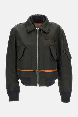 Sacai Nylon Twill Layered Jacket - Green