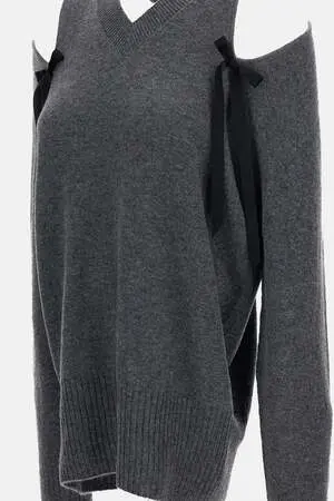 Simone Rocha Maglia In Cashmere Con Scollo A V Con Fiocchi
