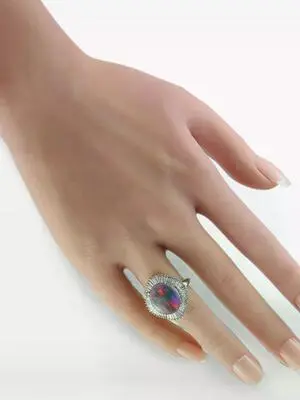 LB EXCLUSIVE Black-opal And Diamond Ring - Silver
