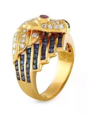 LB EXCLUSIVE 18k Yellow Sapphire And Diamond Swan Motif Ring